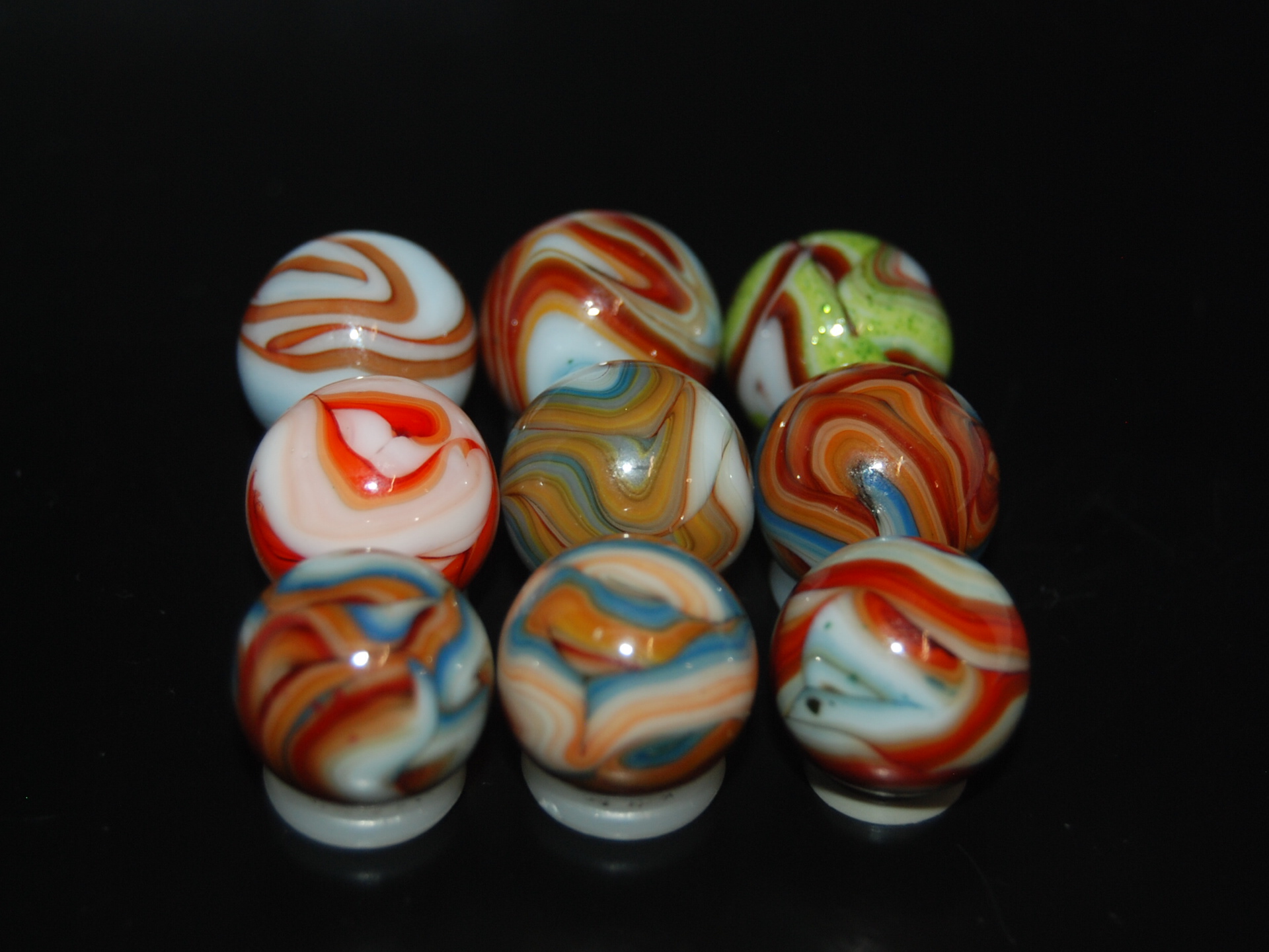 9 Sammy mountain marbles Tin Lizzies - MarbleMary.Com