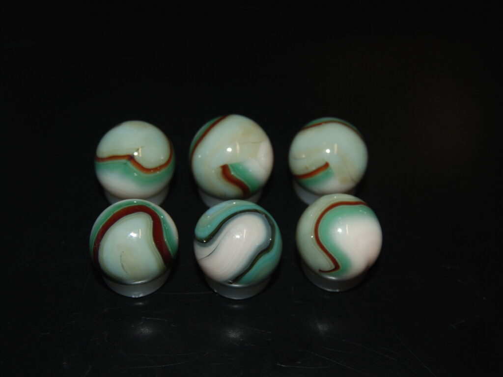 9 Jabo Classic Blue Frit Marbles Collector Set HTF - MarbleMary.Com