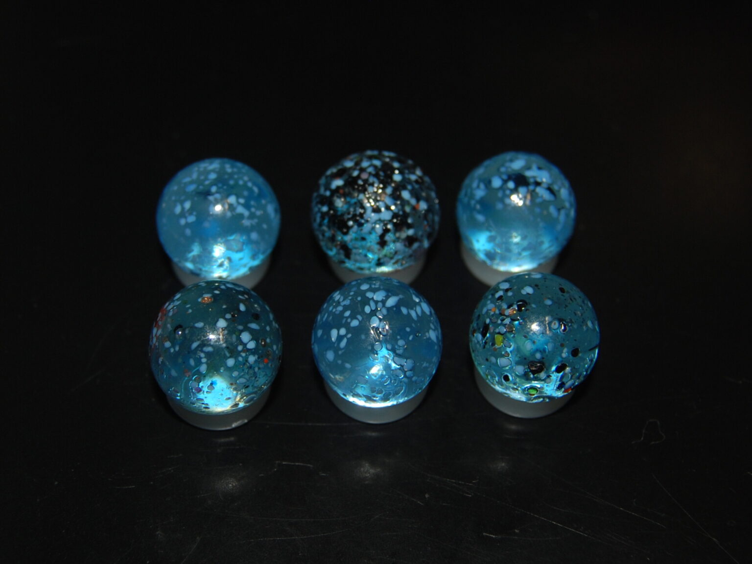 9 Jabo Classic Blue Frit Marbles Collector Set HTF - MarbleMary.Com